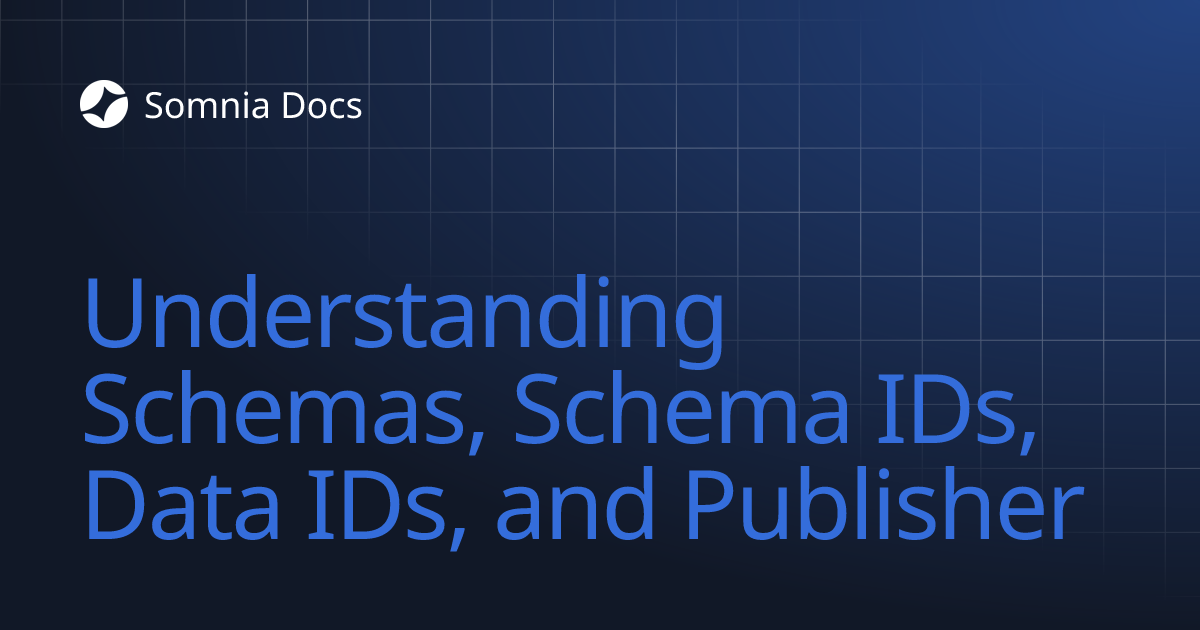 Understanding Schemas, Schema IDs, Data IDs, and Publisher | Somnia Data Streams | Somnia Docs